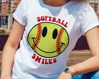 Softball Smiley Face Png - Etsy