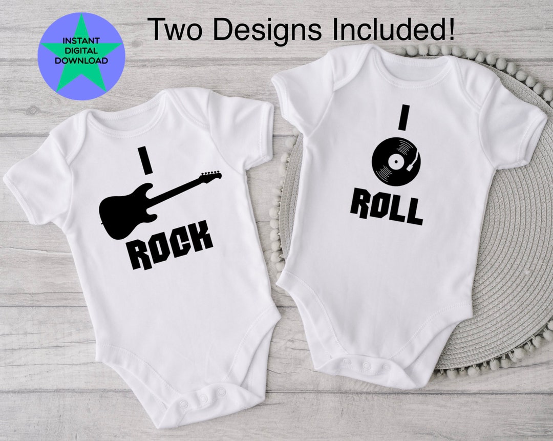 I Rock I Roll SVG, Twin Baby Design, Twin Baby Funny Design ...