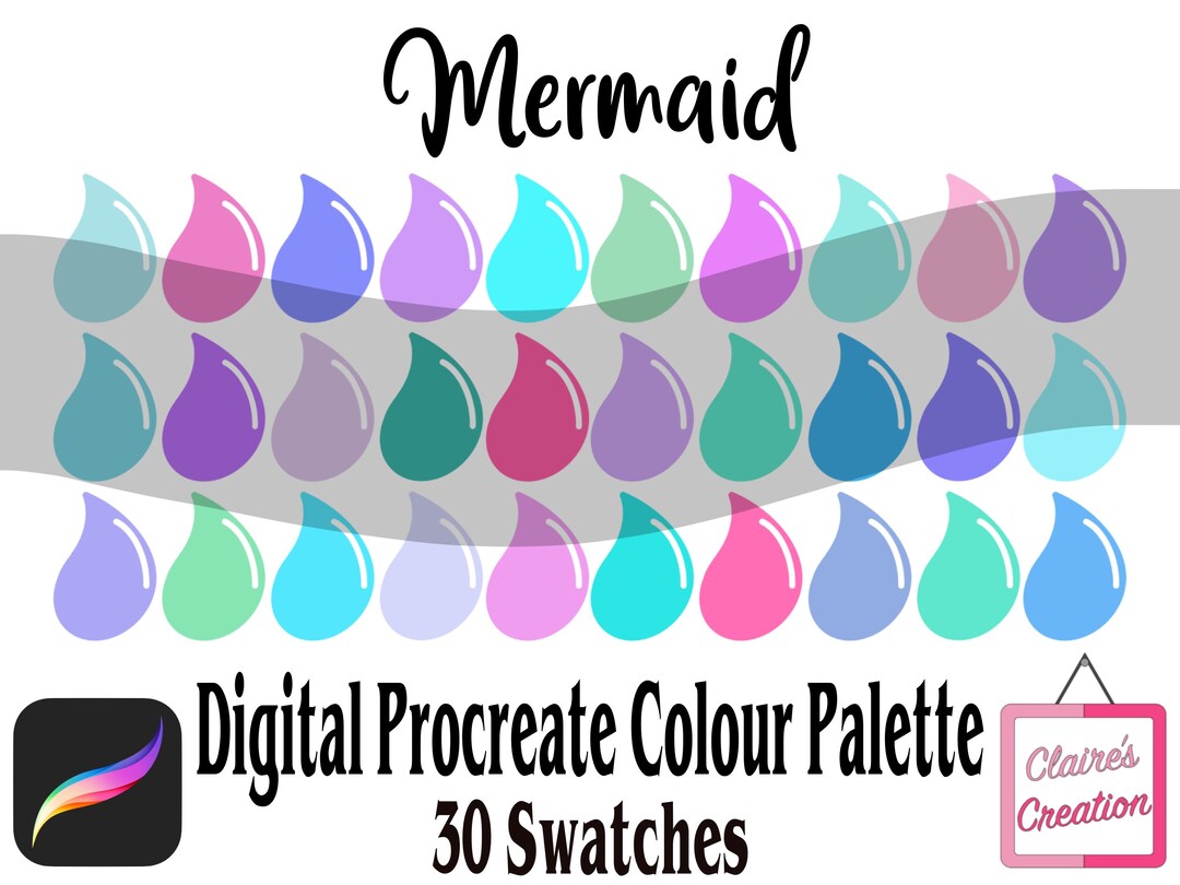 Procreate Palette Mermaid Palette Procreate Swatches - Etsy