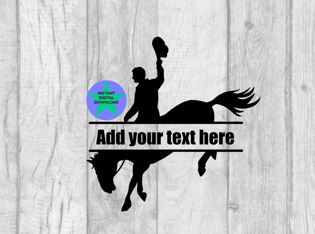 Cowboy Monogram SVG, Cowboy PNG, Cowboy Silhouette, Rodeo Cowboy ...