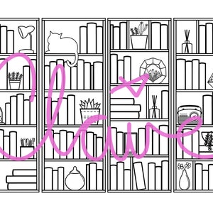 Printable Bookcase Bookmarks, Bookshelf Bookmark, Digital Bookmark ...