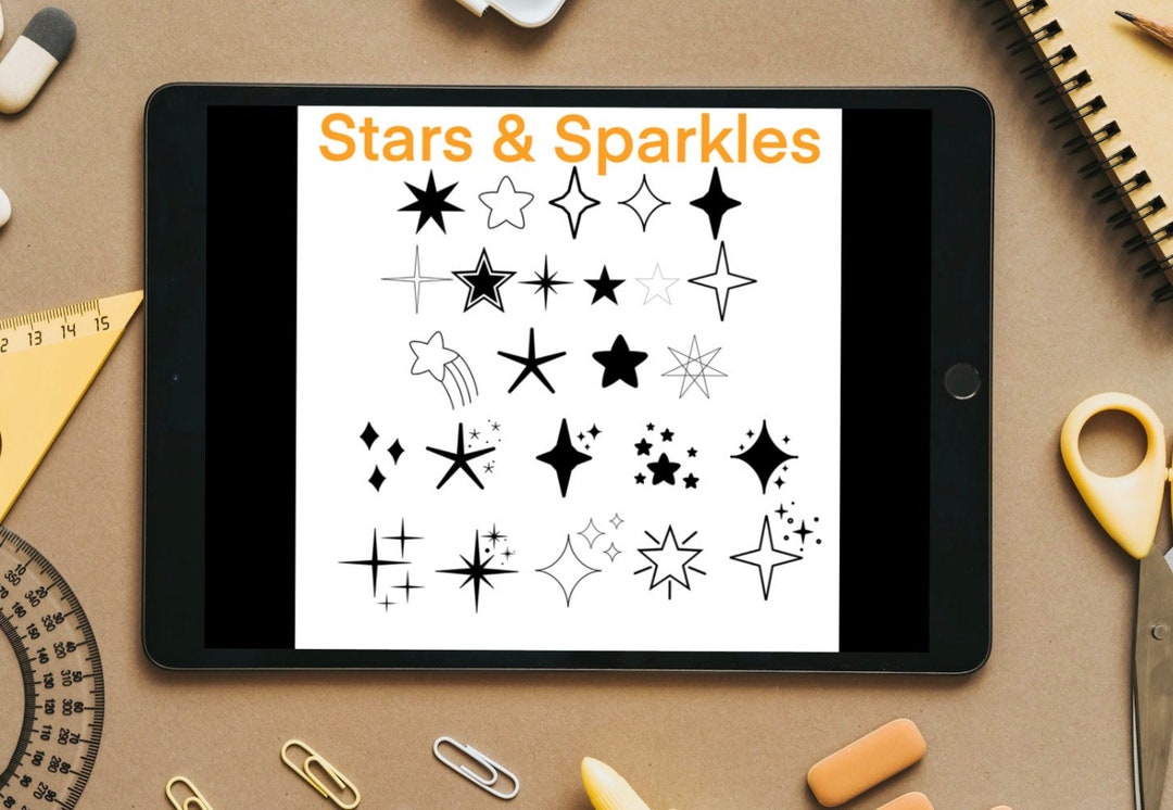 Procreate Star Stamps, Stars and Sparkles, Drawing Stamps, Procreate ...