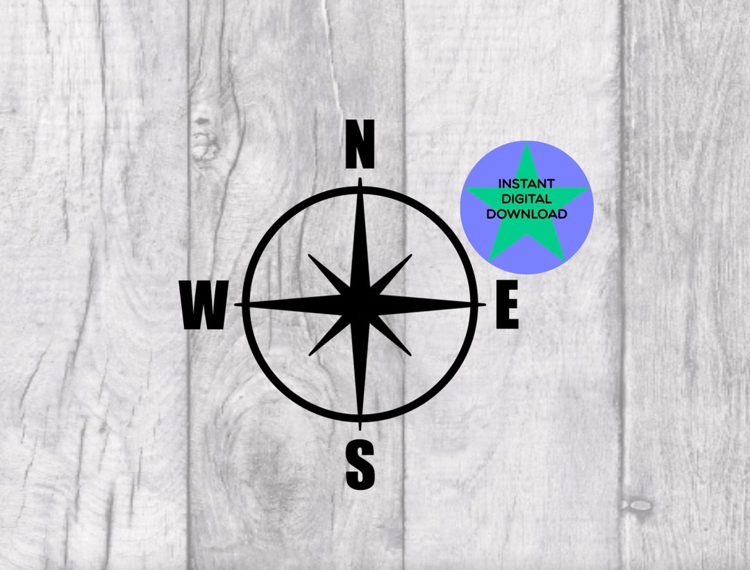 Compass Svg, Compass Png, Cricut Friendly, 2 Files One PNG & SVG ...