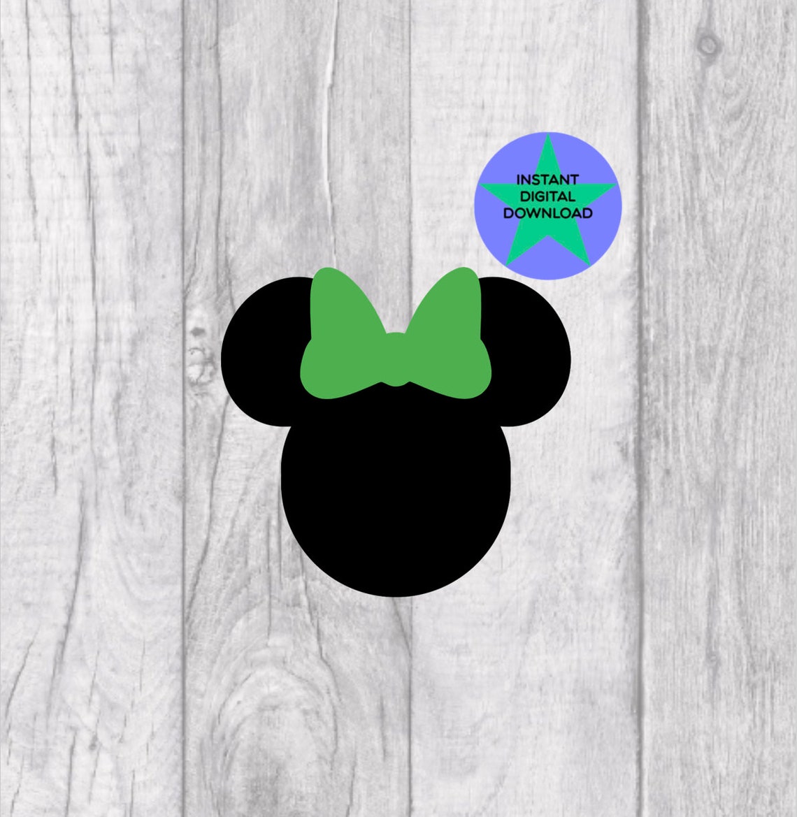 Minnie Head png Minnie Green bow png | Etsy