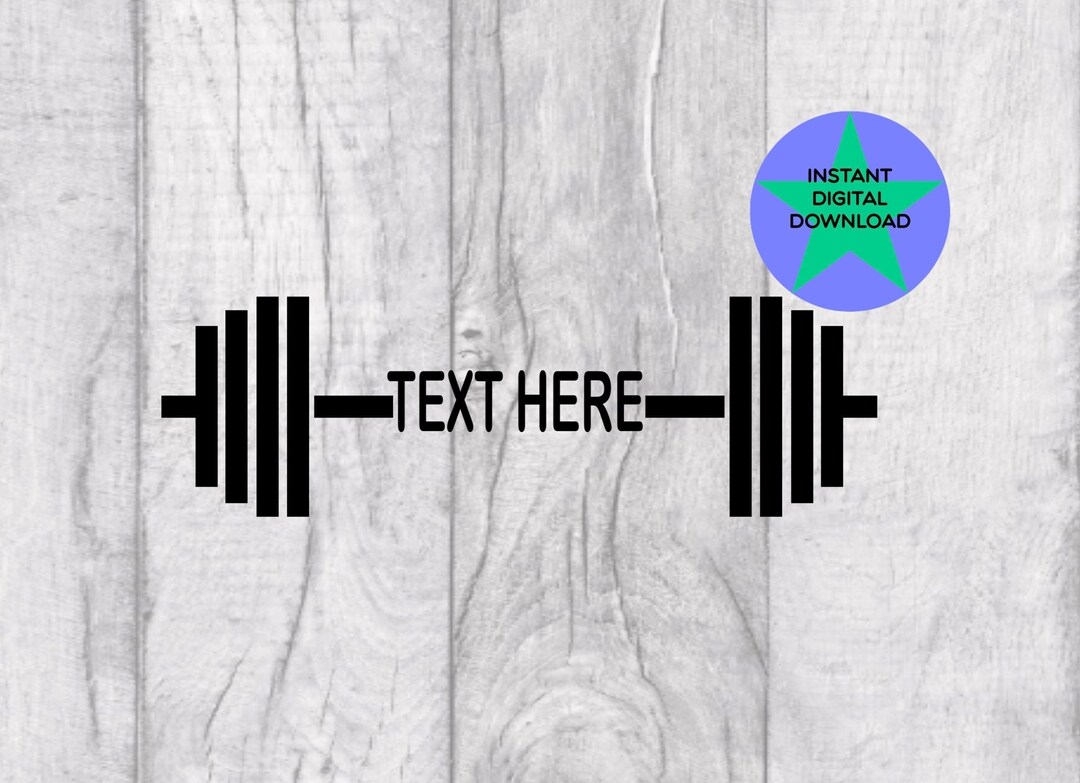 Barbell Monogram Svg, Monogram Barbell, Weightlifting SVG, Cricut ...