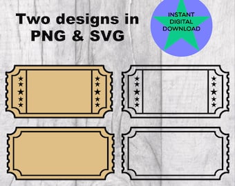Ticket Template SVG, Ticket Svg, Ticket Png, Cricut Friendly, Ticket ...