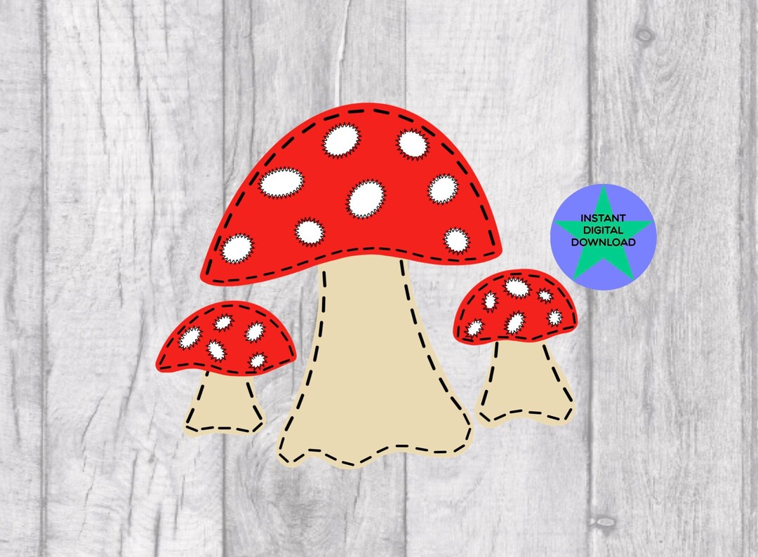 Faux Applique Mushroom, Faux Applique, Faux Applique Sublimation, Faux ...