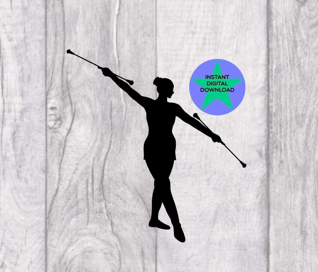 Majorette Svg, Baton Twirling Svg, Kickline Dance Silhouette, Cricut ...
