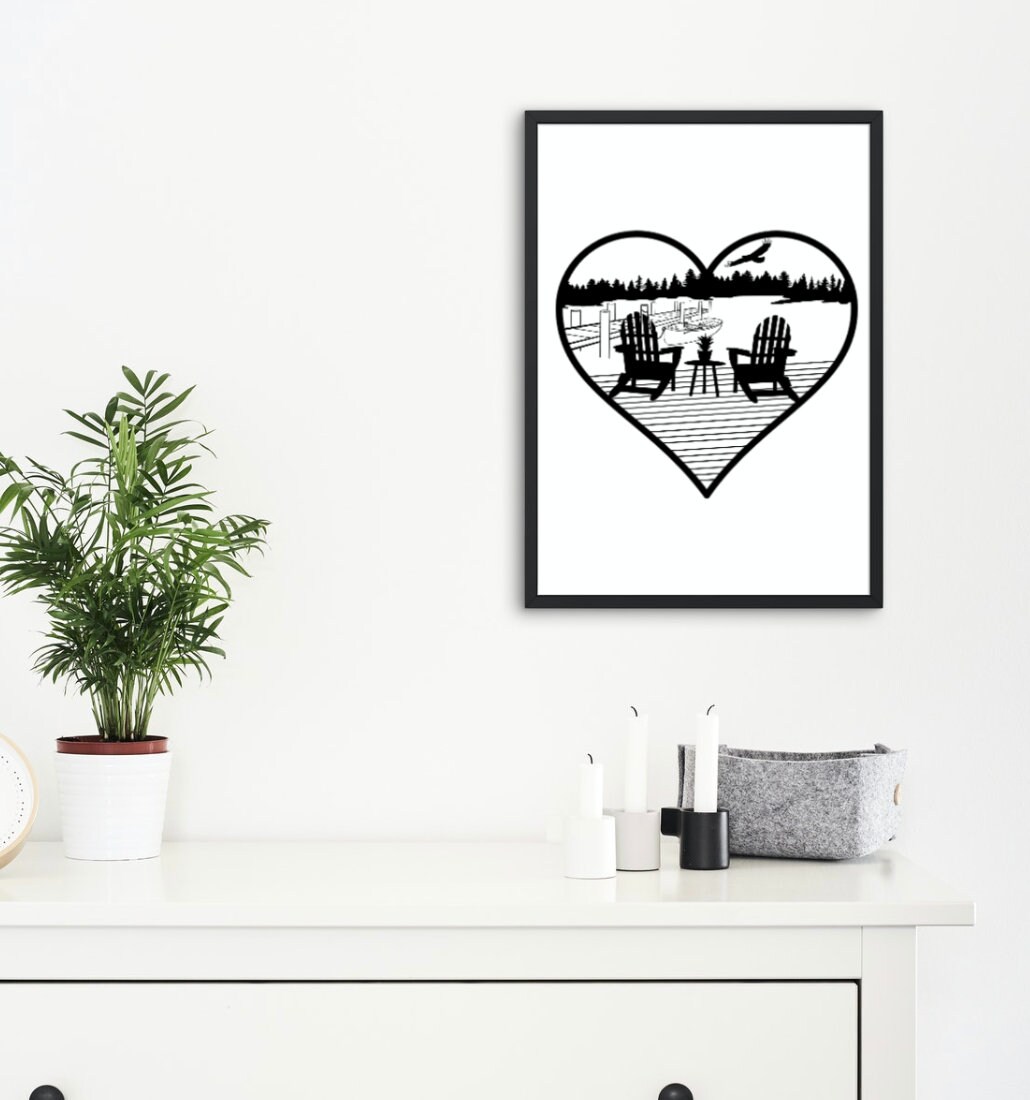 Love Lake Life Lake Scene Log Cabin Lake and Forest Scene - Etsy