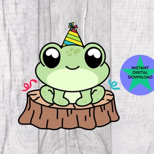Birthday Frog SVG, Cute Green Frog Svg, Frog Sublimation Design ...