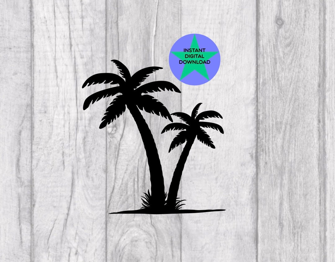 Palm Tree Silhouette, Outline PNG, Cricut Friendly (digital Download ...