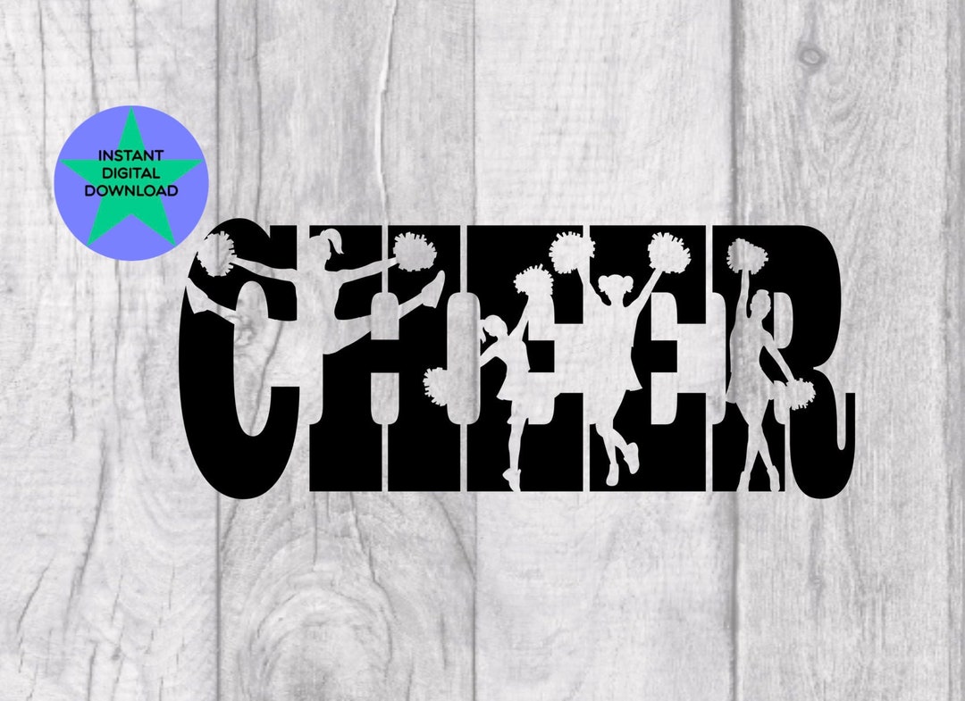 Cheer Svg, Cheer Squad Svg, Cheerleader Knockout Style, Cheerleader ...