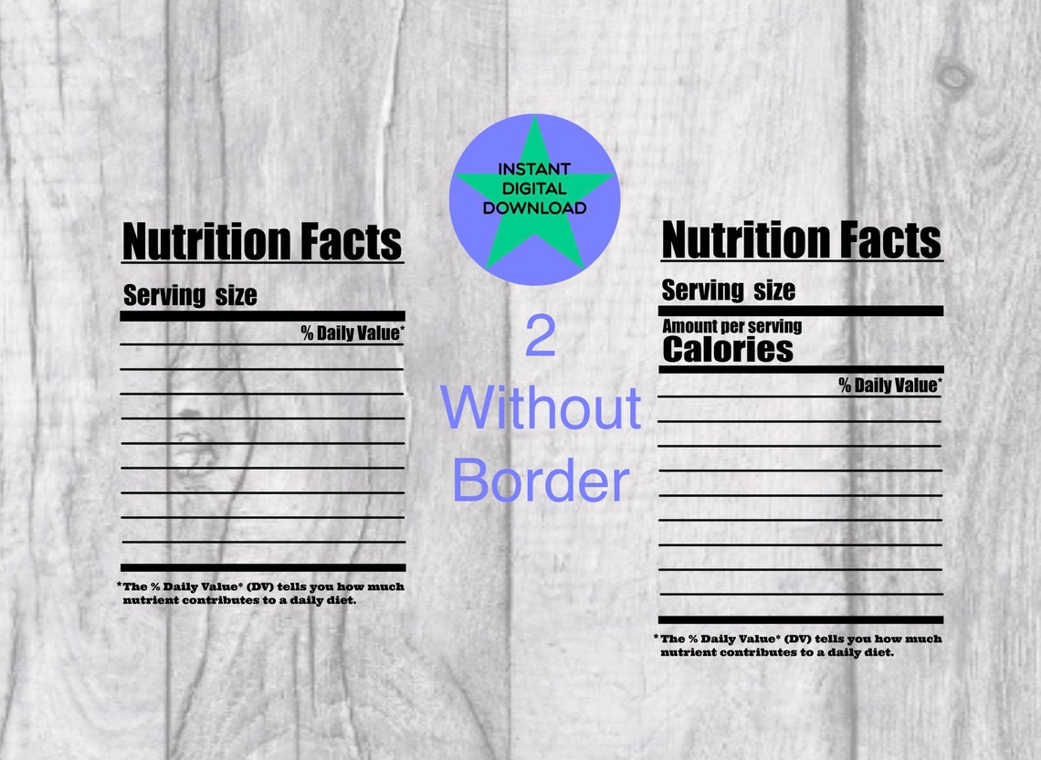 Nutrition Facts SVG Nutrition Facts PNG, Transparent Background, Blank ...