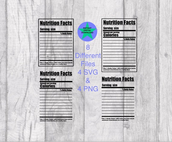 Nutrition Facts SVG Nutrition Facts PNG Transparent - Etsy Australia