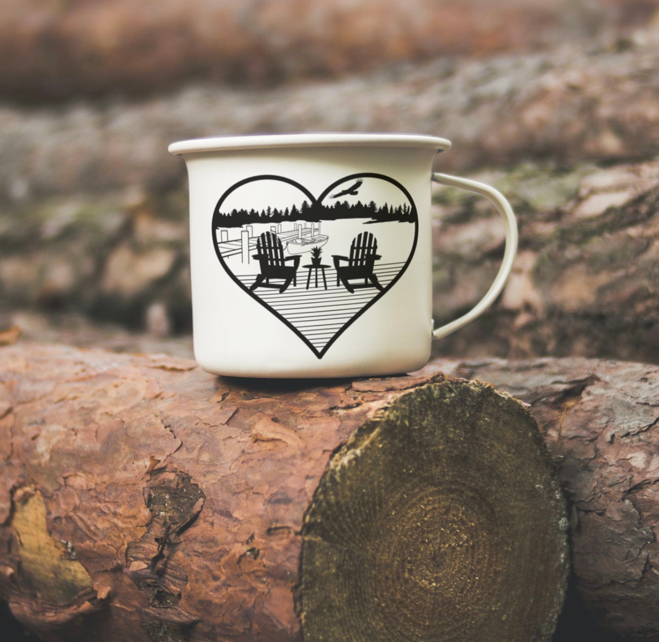 Love Lake Life Lake Scene Log Cabin Lake and Forest Scene - Etsy