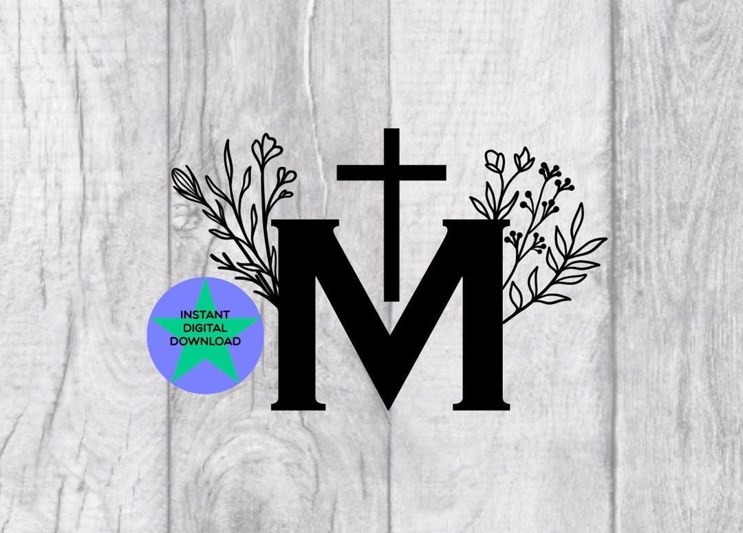 Marian Cross Svg, Catholic Svg, Christian Svg, Faith Svg, Jesus Svg ...