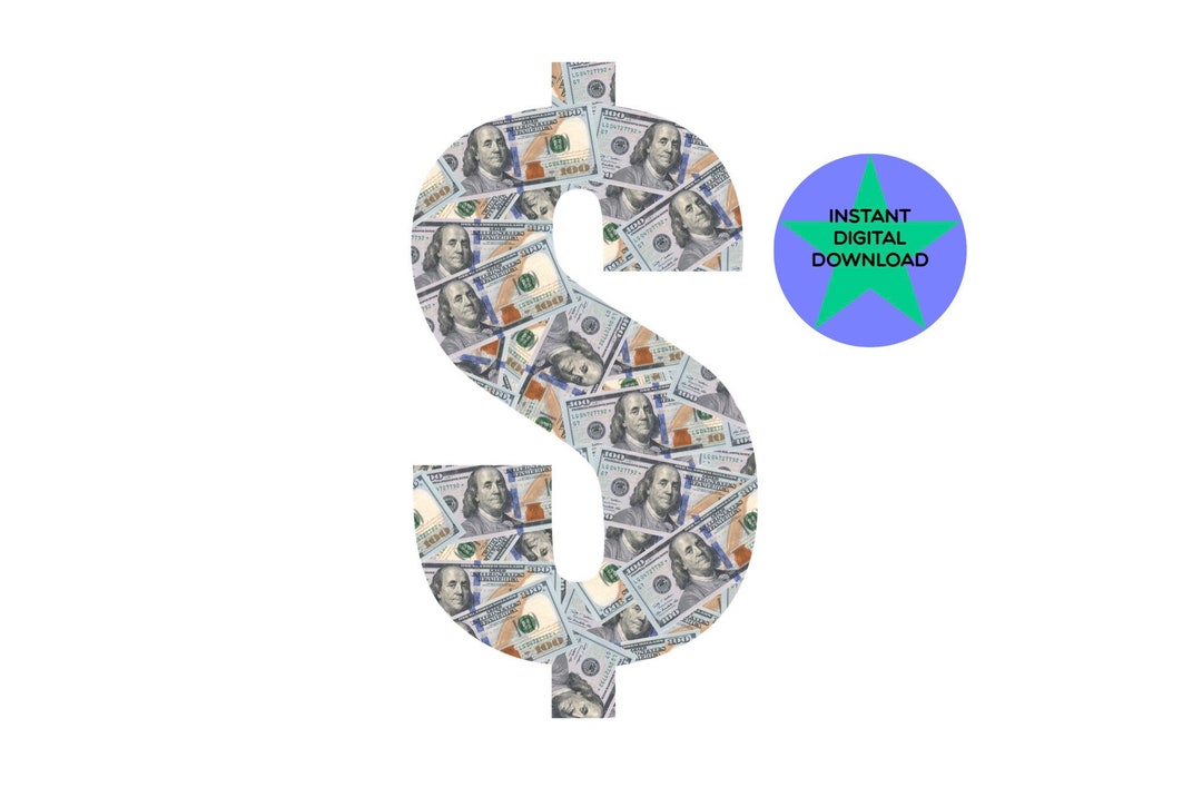 Dollar Sign Hundred With Dollar Bills Design, Digital Download. PNG - Etsy