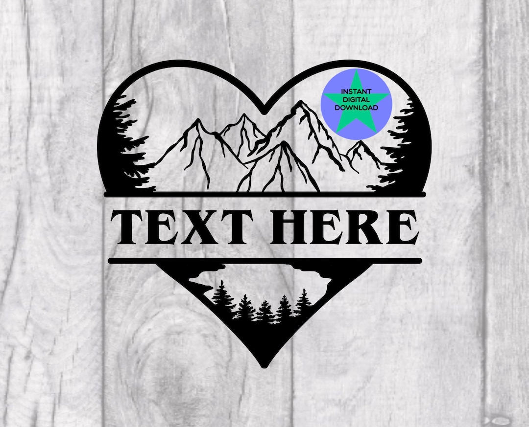 Mountain Monogram Svg, Lake Monogram Svg, Lake & Forest Scene Monogram ...