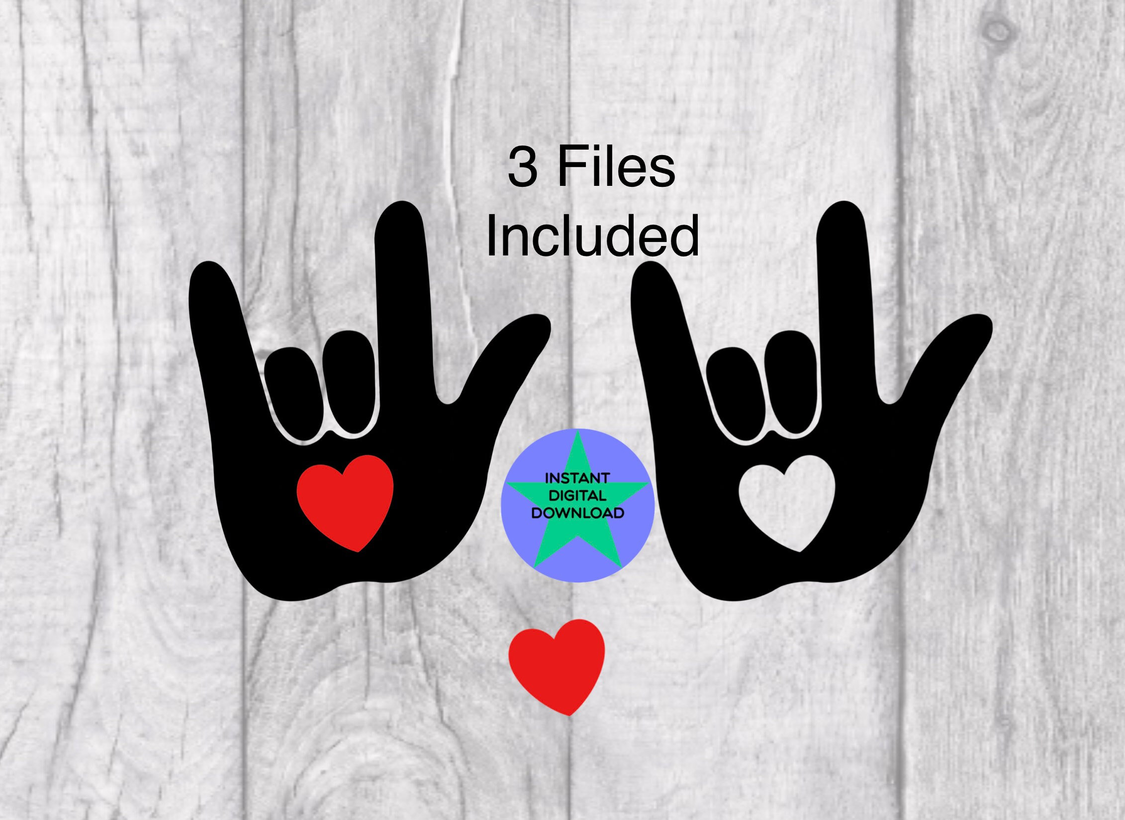 I Love You Sign Language Symbol With Heart