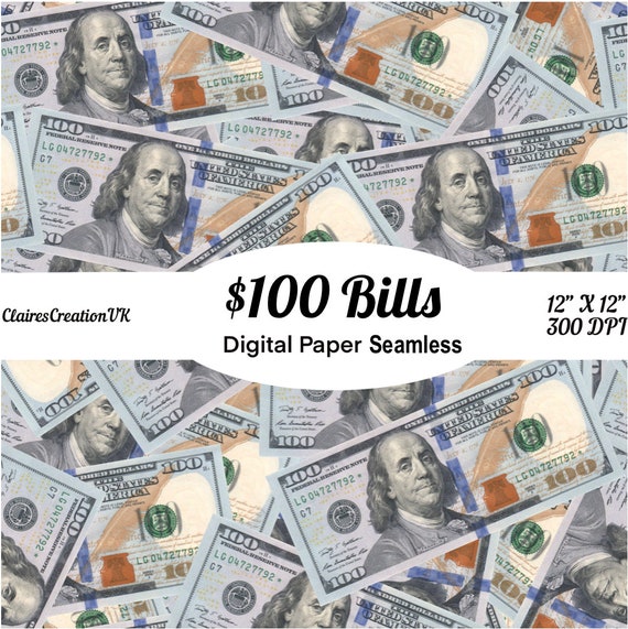 100 Dollar Bill Seamless Money Background Digital Paper - Etsy
