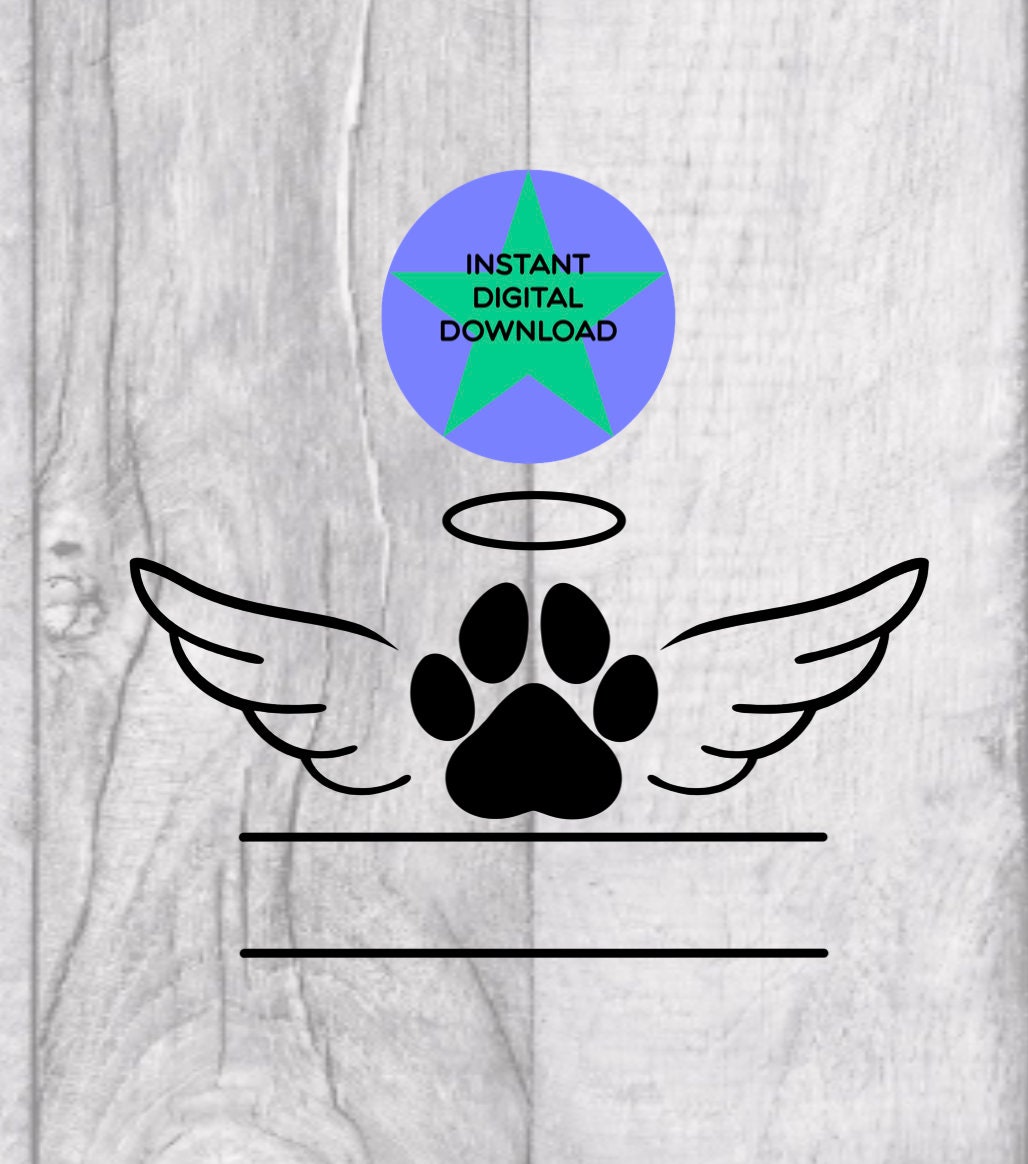 Dog Memorial Png Dog Loss Png Paw Print Png Angel Wings - Etsy