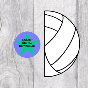 Volleyball Svg, Volleyball Png, Half Volleyball, Instant Download PNG ...