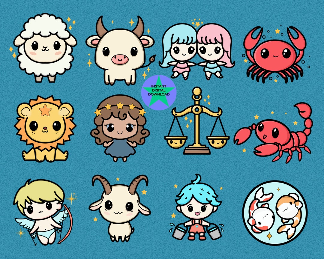 Kawaii Star Signs Png, Kawaii Signs of the Zodiac Png, Star Signs Clip ...
