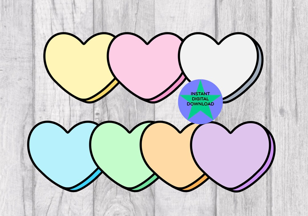 Conversational Hearts, Conversation Heart Blanks With 14 Word Files ...
