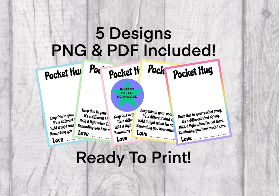 Printable Pocket Hug, Pocket Hug Printable's, Pocket Hug Business Tags ...
