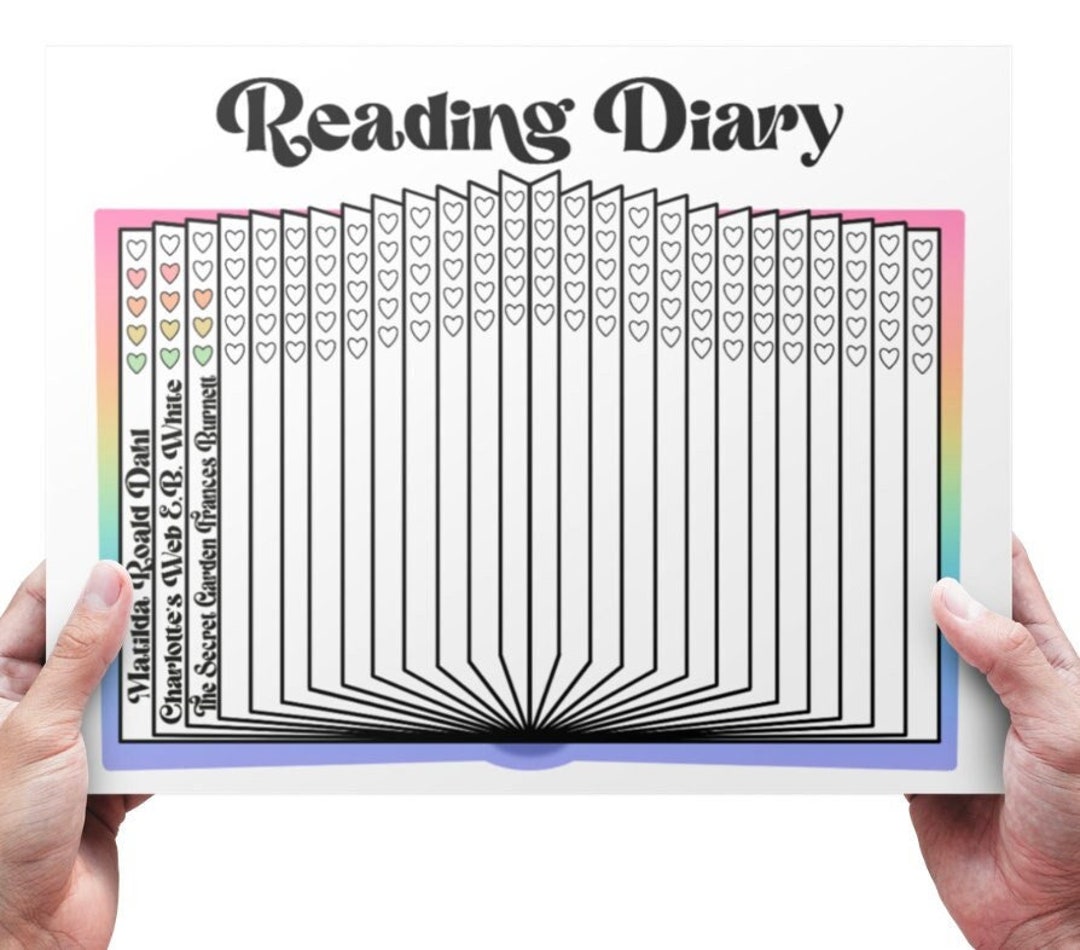 Printable Book Tracker, Patterned Book Diary, Png, Instant Download, 10 ...