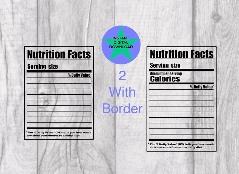 Nutrition Facts SVG Nutrition Facts PNG, Transparent Background, Blank ...