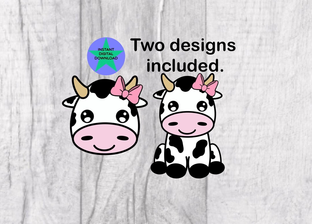 Cute Cow Svg, Cow Svg, Pink Sitting Cow Svg, Sublimation Svg, Instant ...