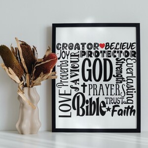 God Typography SVG, Word Art, Faith Design, Christian Design, Glass ...