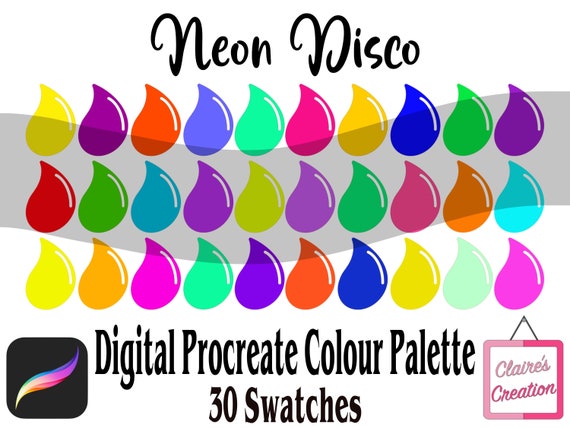 Procreate Palette Neon Palette Procreate Swatches - Etsy