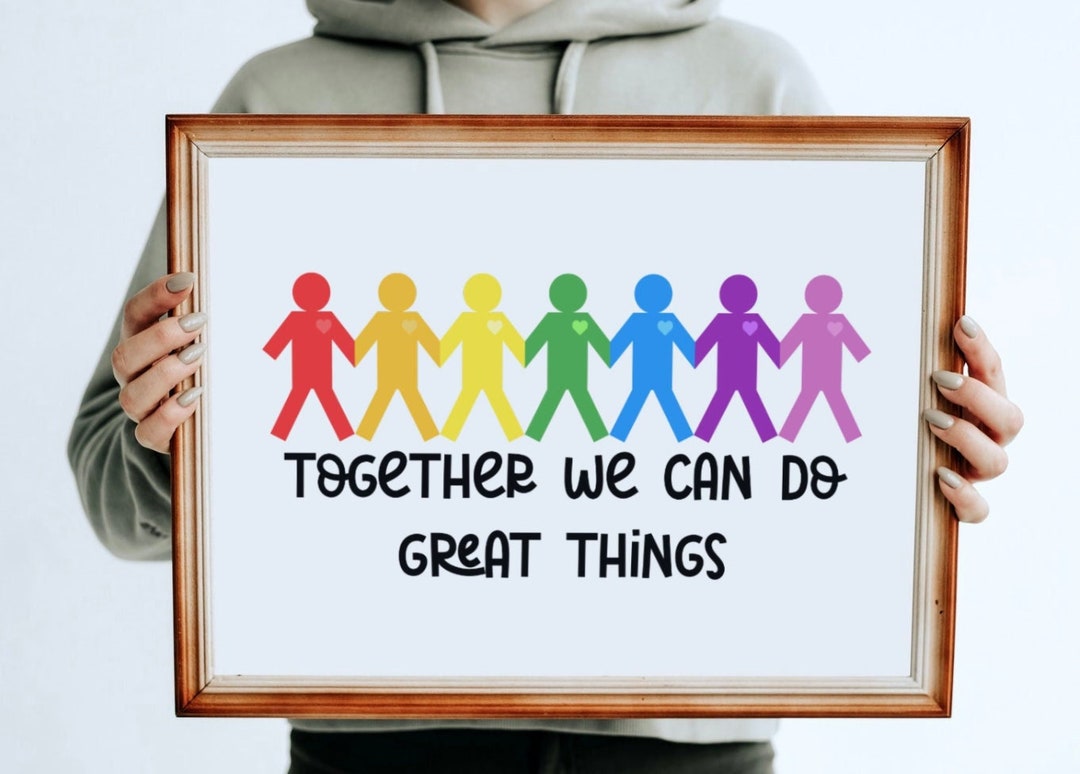 Together We Can Do Great Things, Rainbow, Png, Digital Download ...