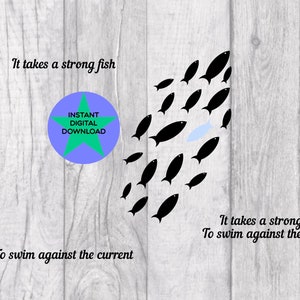 Strong Fish Against the Current PNG, Sublimation (digital Download) - Etsy