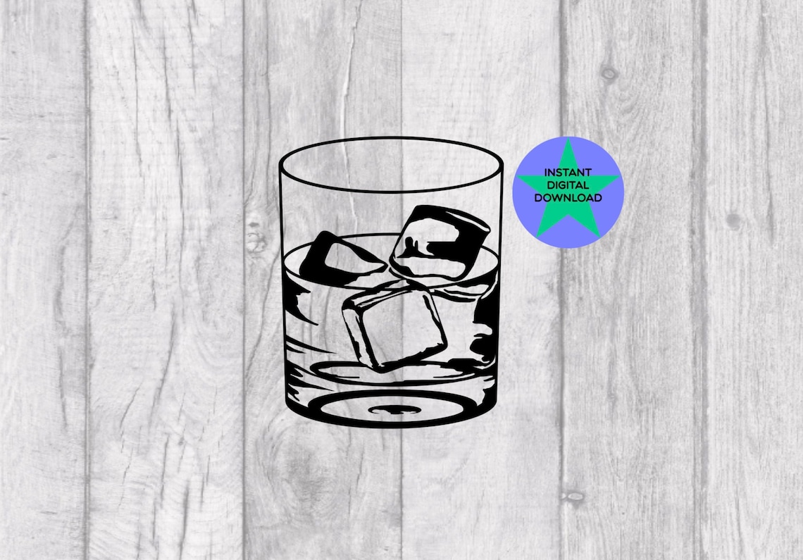 Whiskey Svg Whiskey Glass With Ice Svg Cricut Friendly 2 Etsy