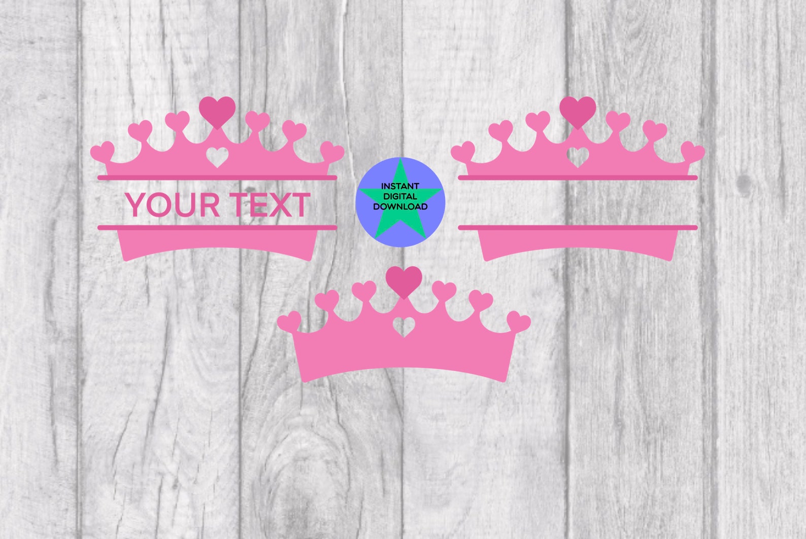 Crown Monogram Png Crown Split Name Princess Crown Tiara | Etsy