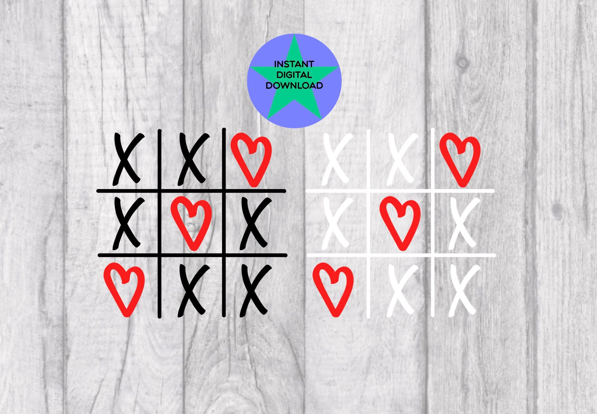 Tic Tac Toe Love Valentines Png Love Always Wins Hugs and - Etsy