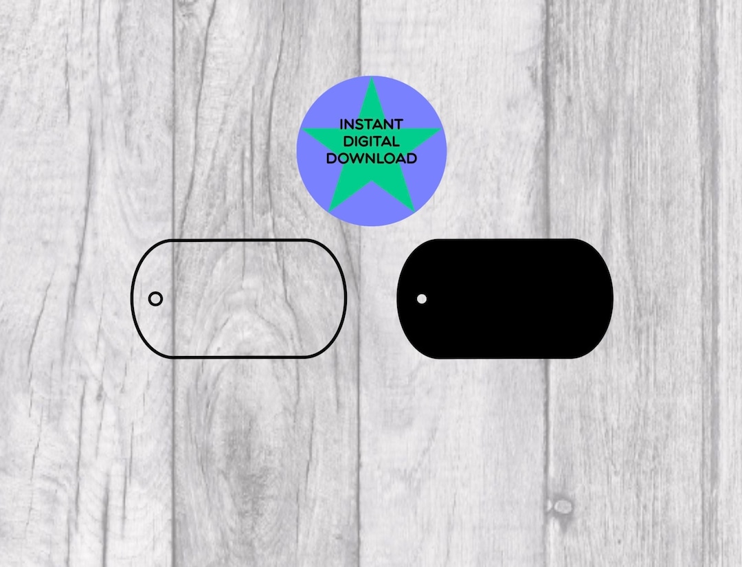 Dog Tag Silhouette Png Blank Dog Tag Dog Tag Outline - Etsy