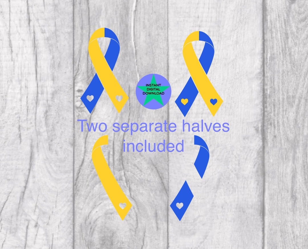 Down Syndrome Awareness Ribbon Downs Syndrom Ribbon Cricut - Etsy