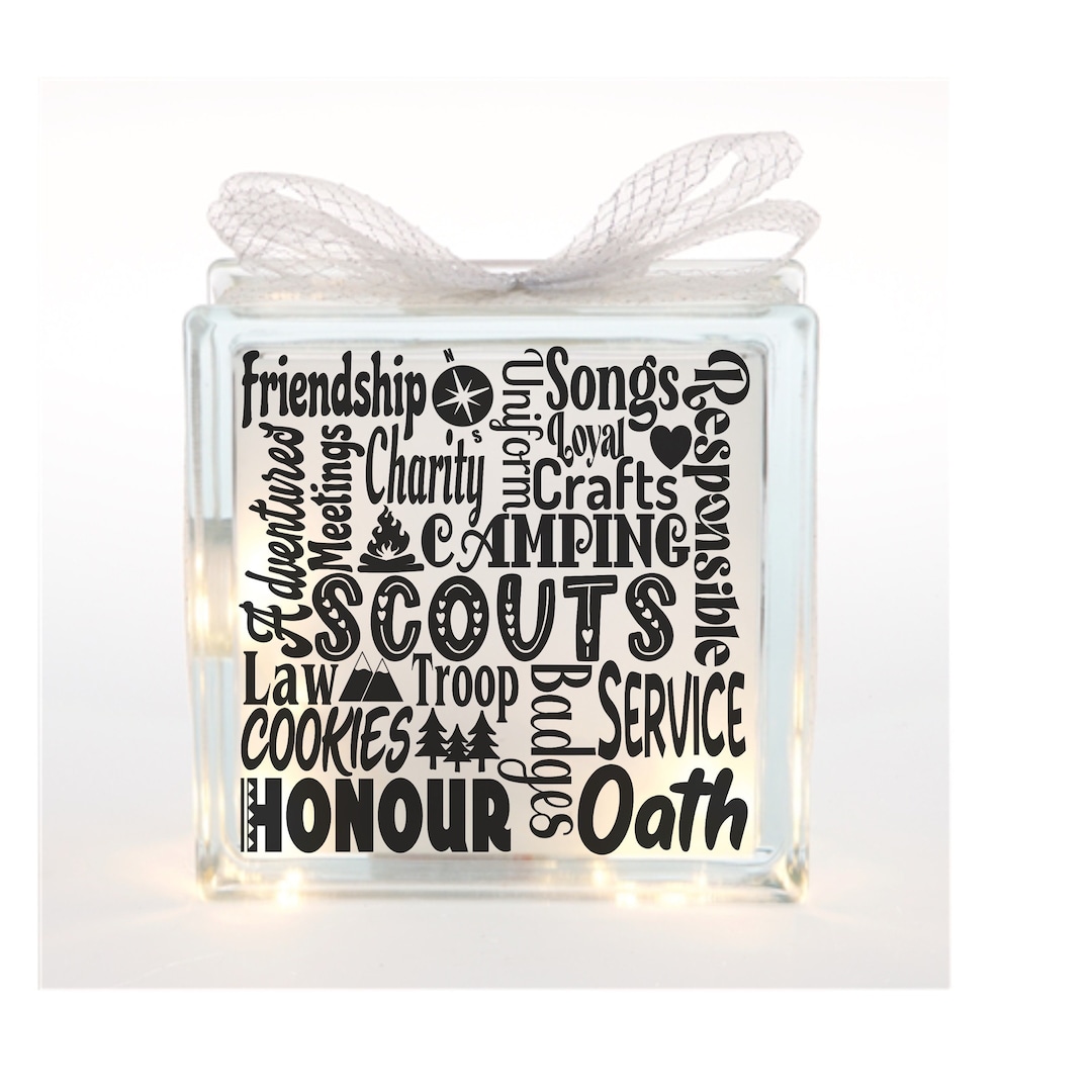 Scouts Typography SVG, Word Art, Scouts Design, Glass Block Design ...