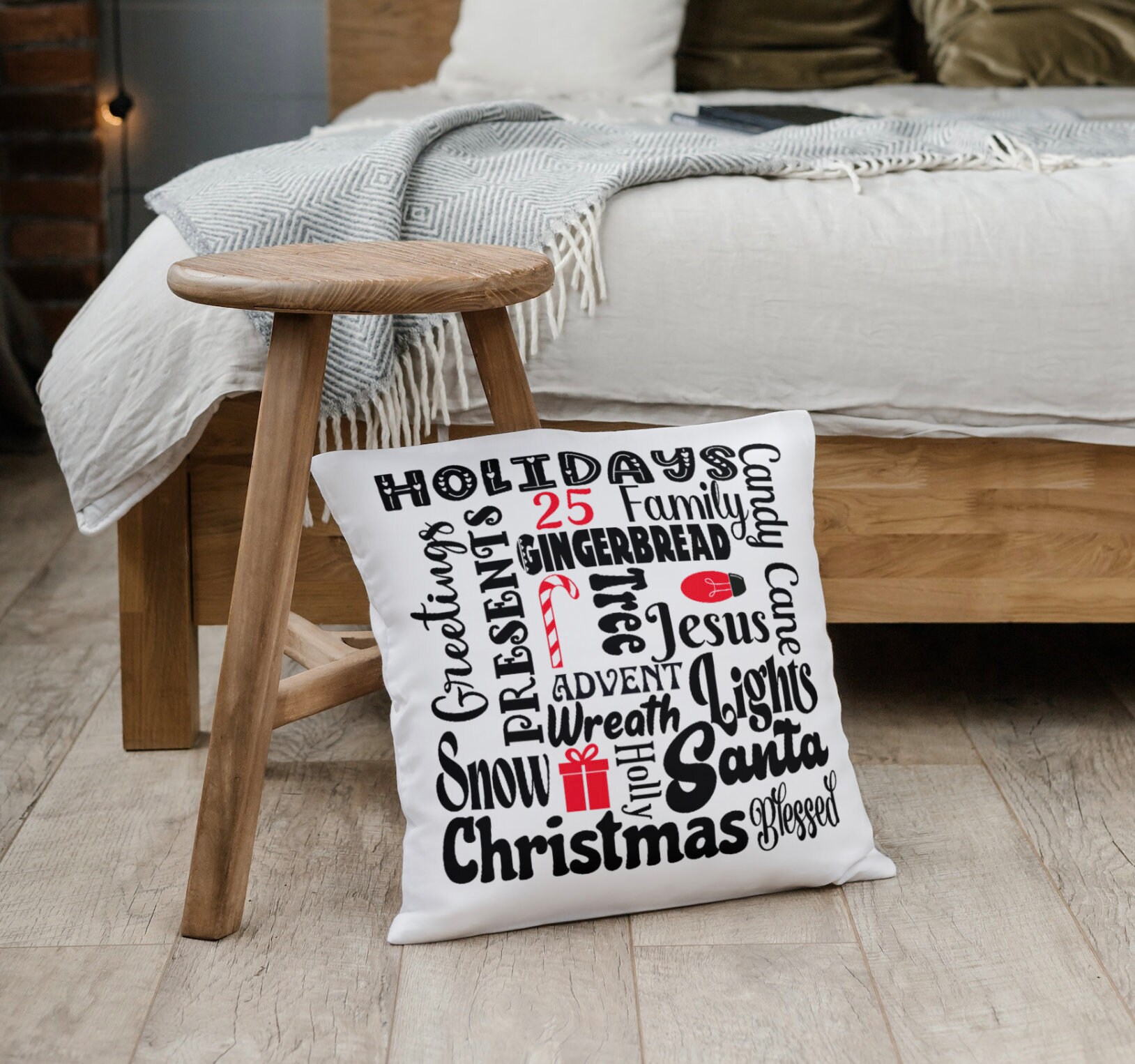 Christmas Typography SVG, Word Art, Christmas Design, Glass Block ...