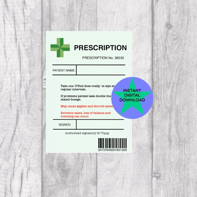 Funny Prescription Labels - Etsy