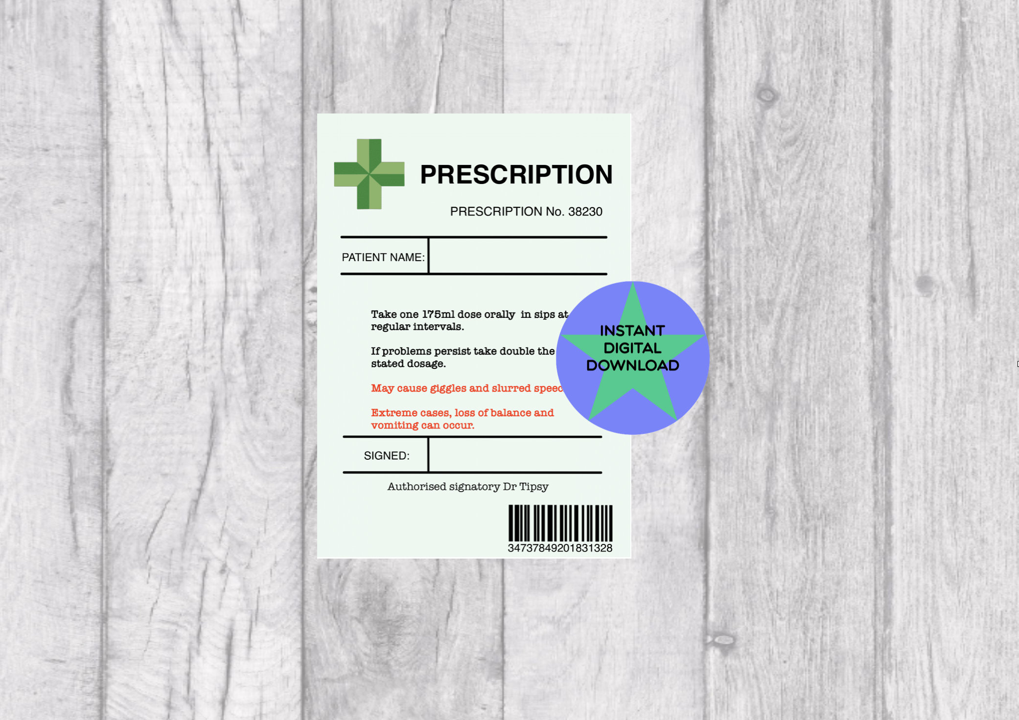 Blank Prescription Label Template