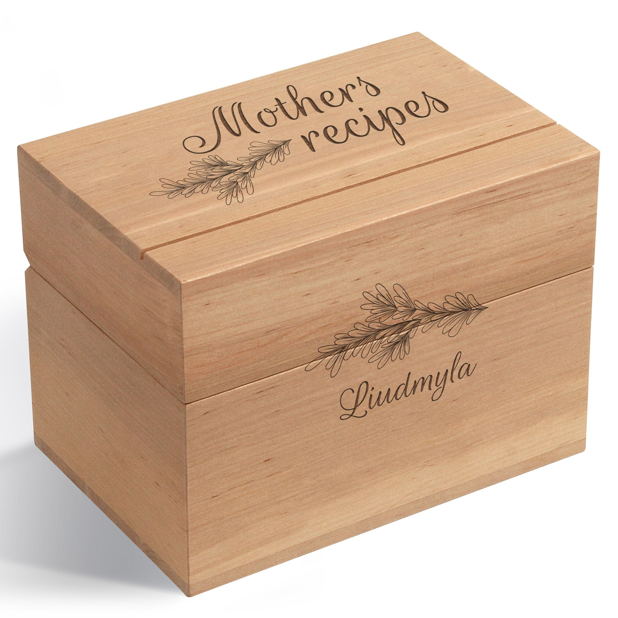 Personalized Recipe Box With Dividers Gift for Mom Gift for - Etsy