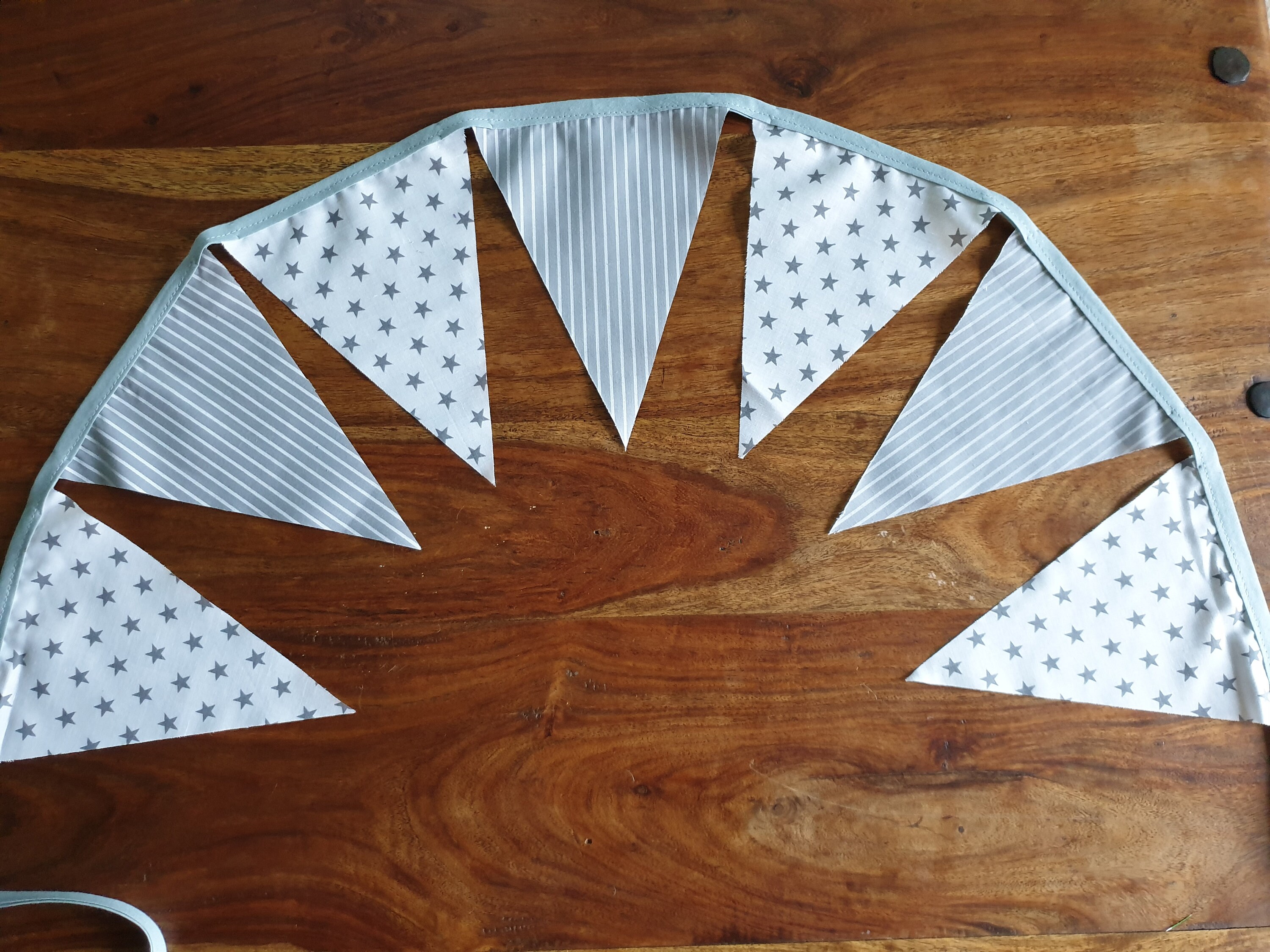 Stars & Strips Cotton Bunting Handmade Bunting 3 Colours Vintage Shabby ...