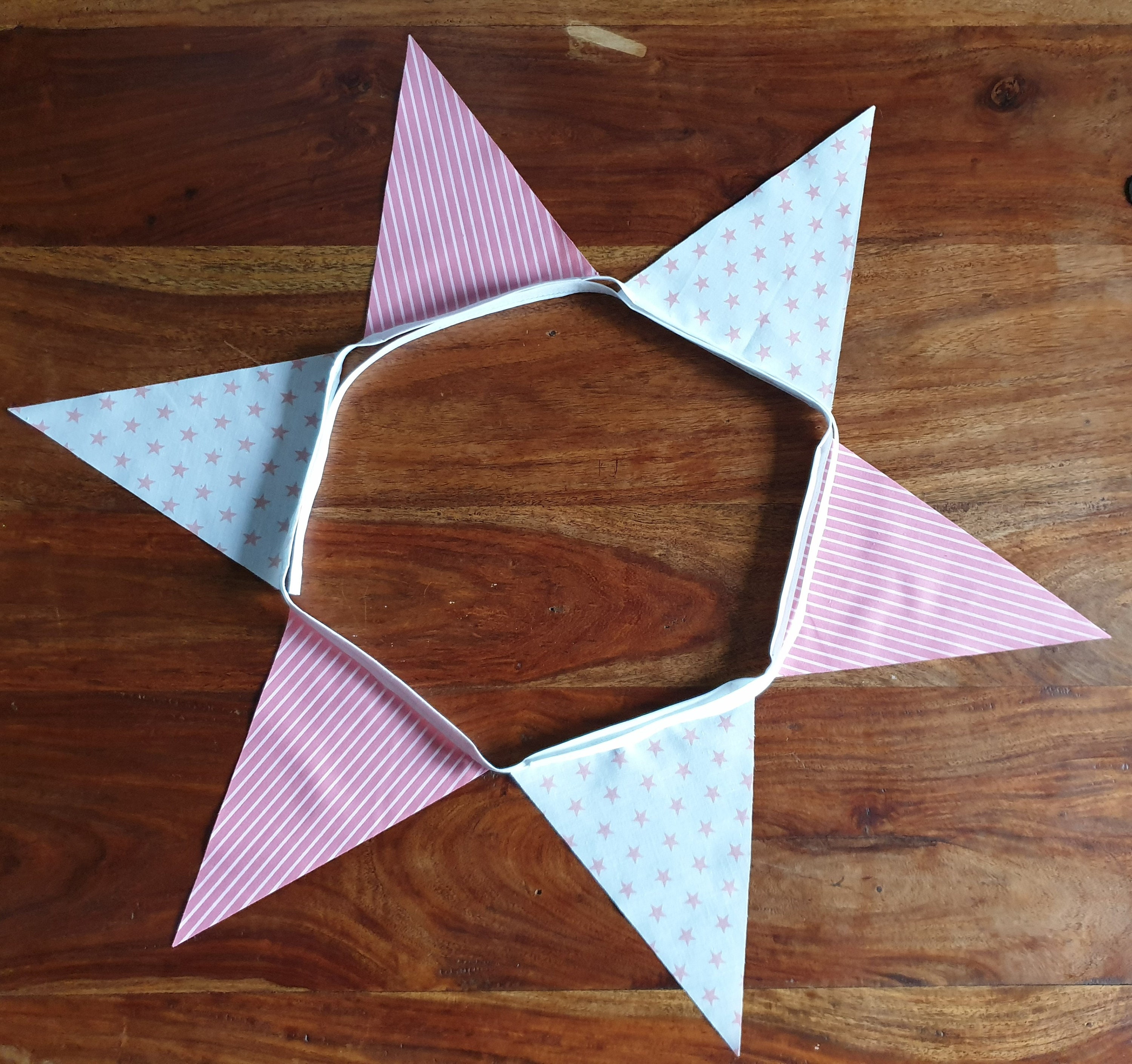 Stars & Strips Cotton Bunting Handmade Bunting 3 Colours Vintage Shabby ...