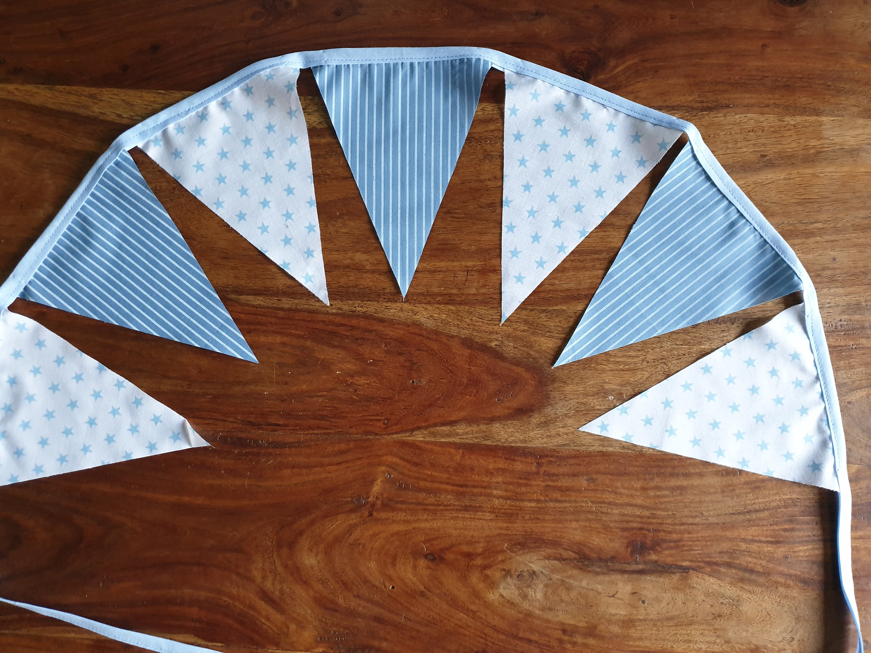 Stars & Strips Cotton Bunting Handmade Bunting 3 Colours Vintage Shabby ...