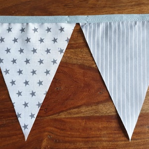 Stars & Strips Cotton Bunting Handmade Bunting 3 Colours Vintage Shabby ...